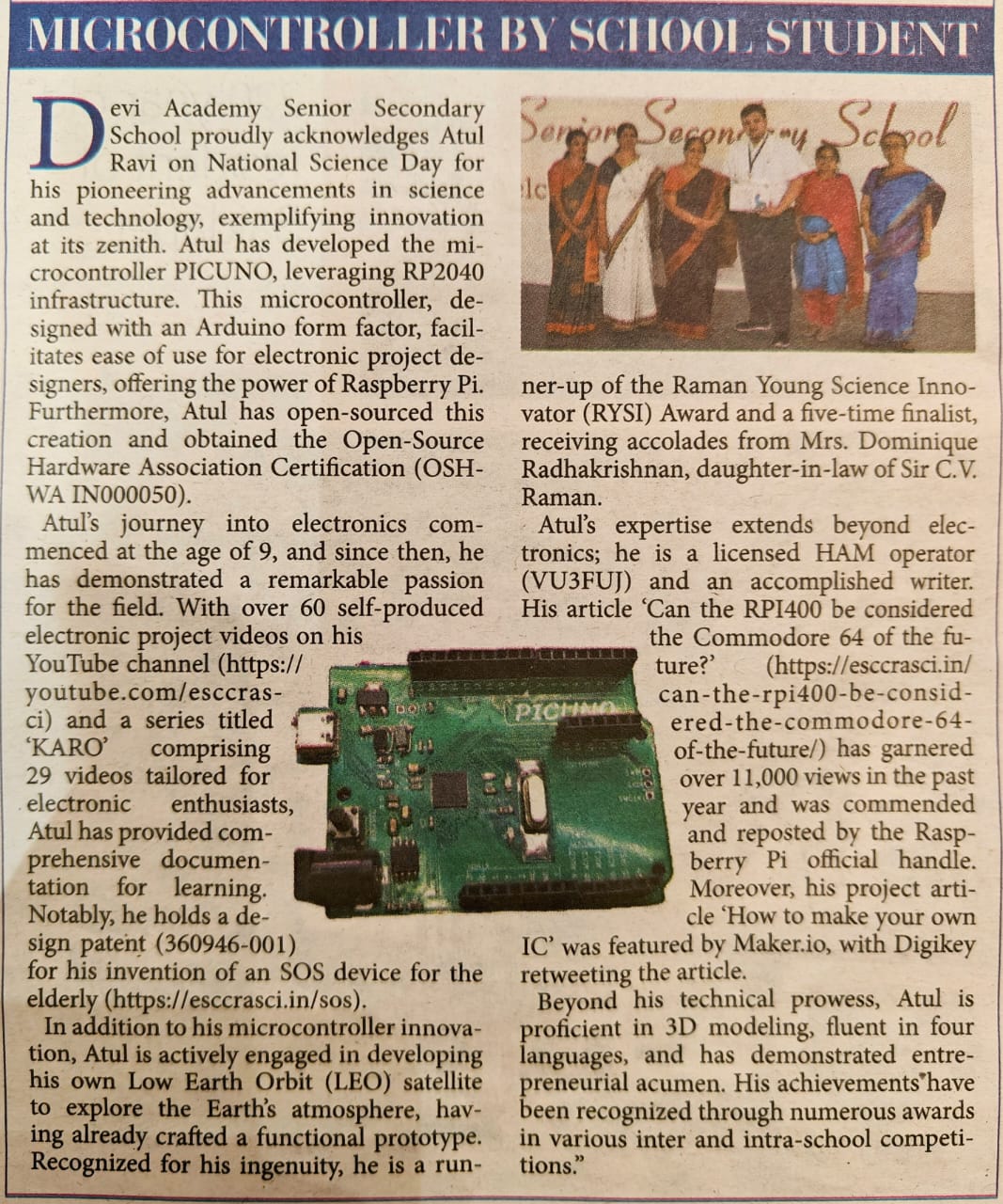 Picuno RP2040 - ESC crasci